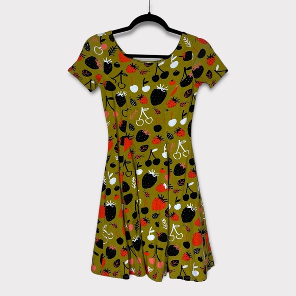 Nooworks | Dresses | Nooworks Mini Dress Small Strawberry Cherry Artsy ...